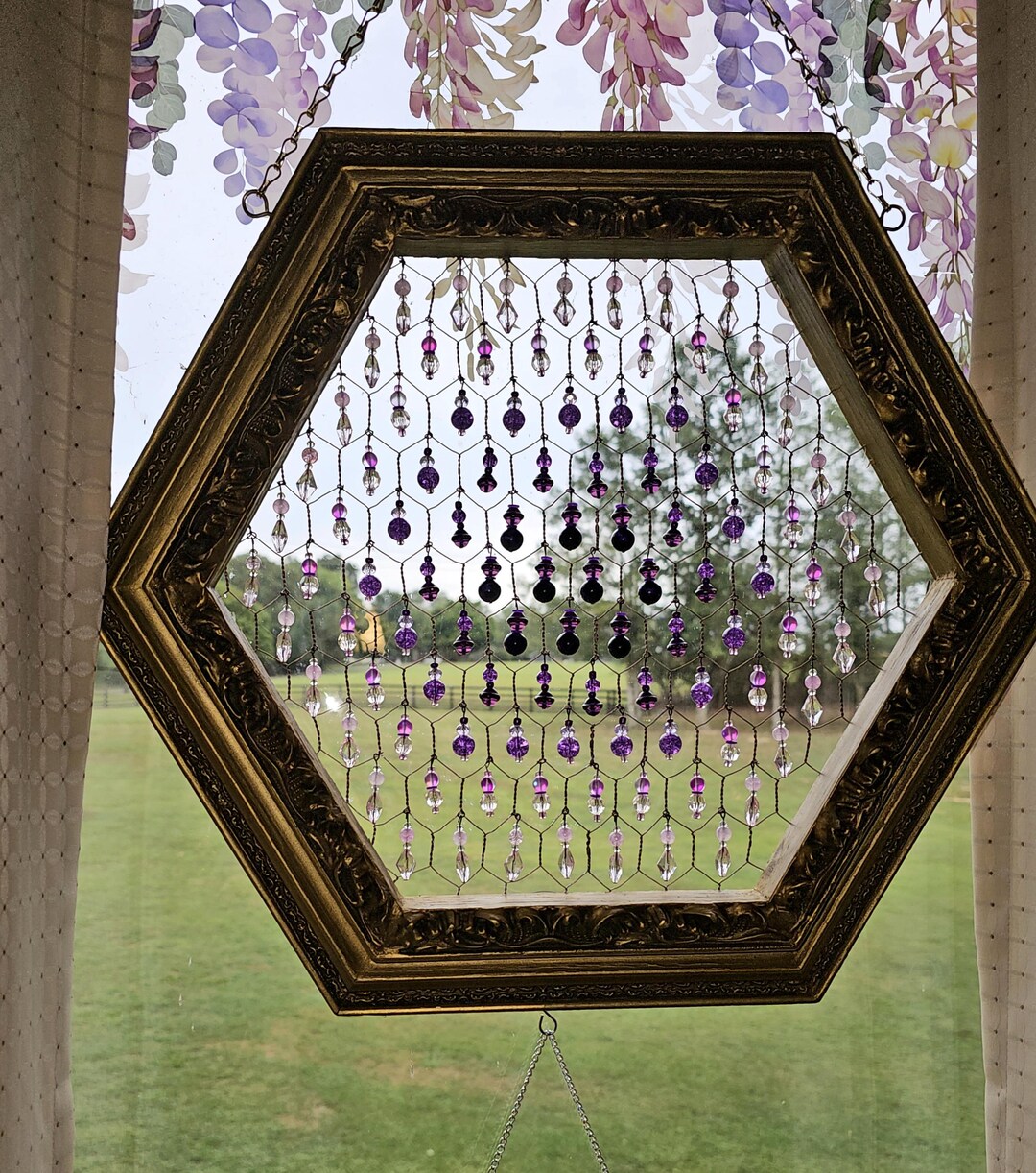 Beautiful Hexagon Chicken Wire Suncatcher - Etsy