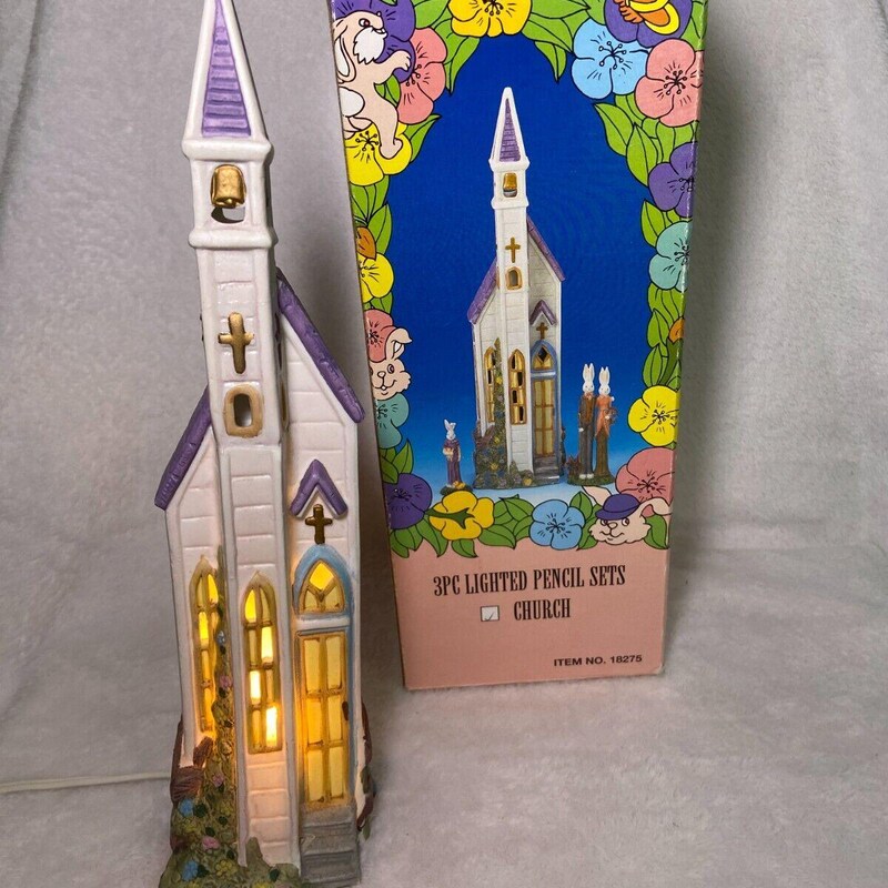 Lighted Ceramic Church - Etsy