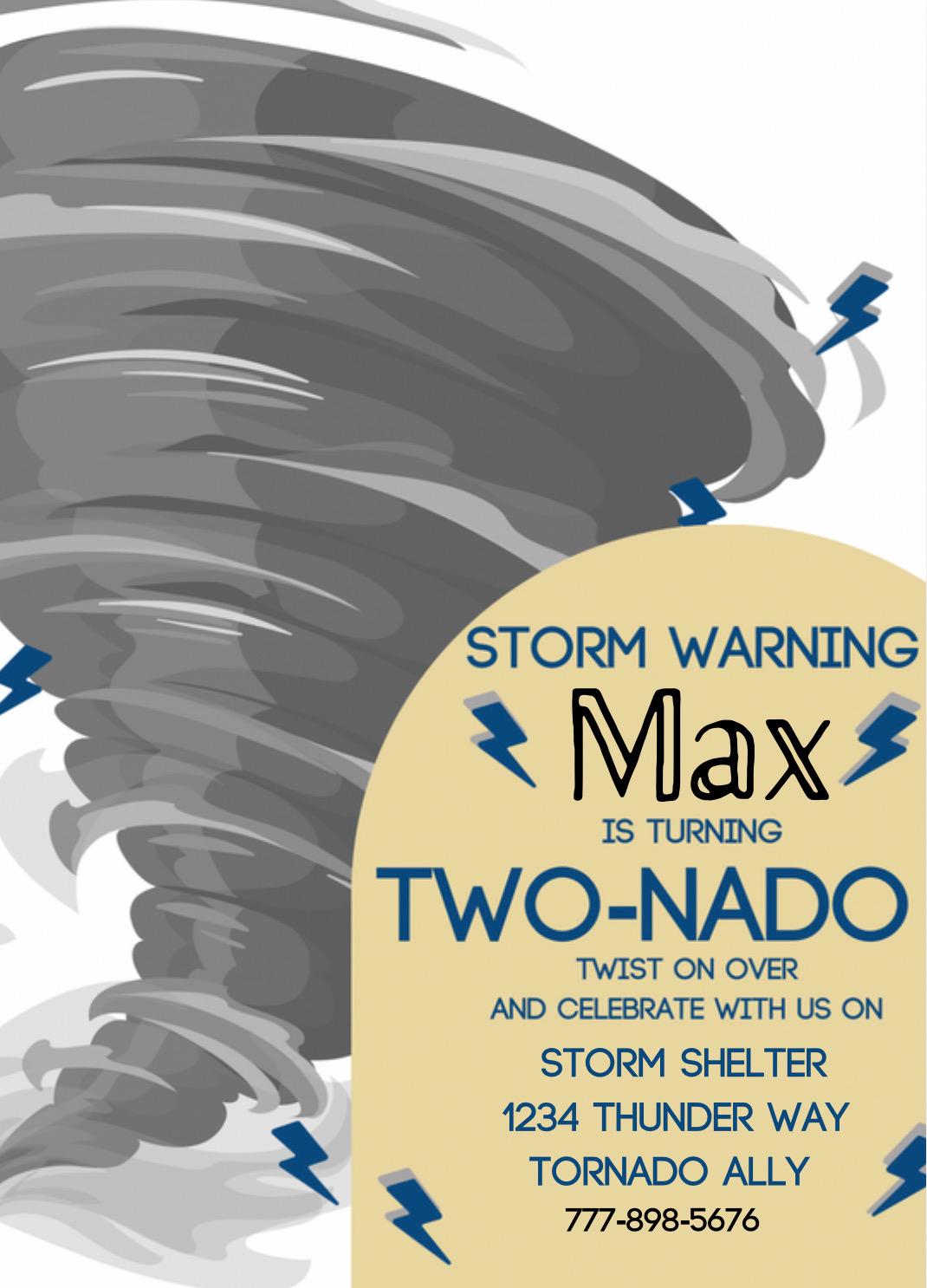 Two-nado Birthday Invitation - Etsy