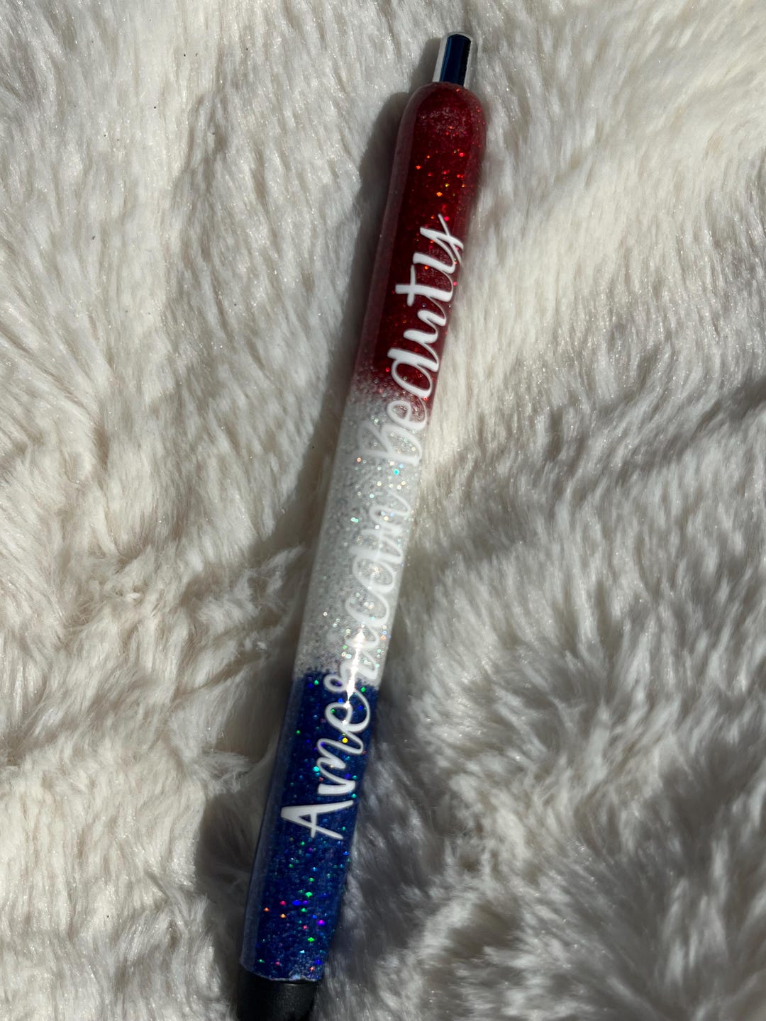 RTS Red White and Blue Glitter Pen. I Offer Personalized Glittered ...