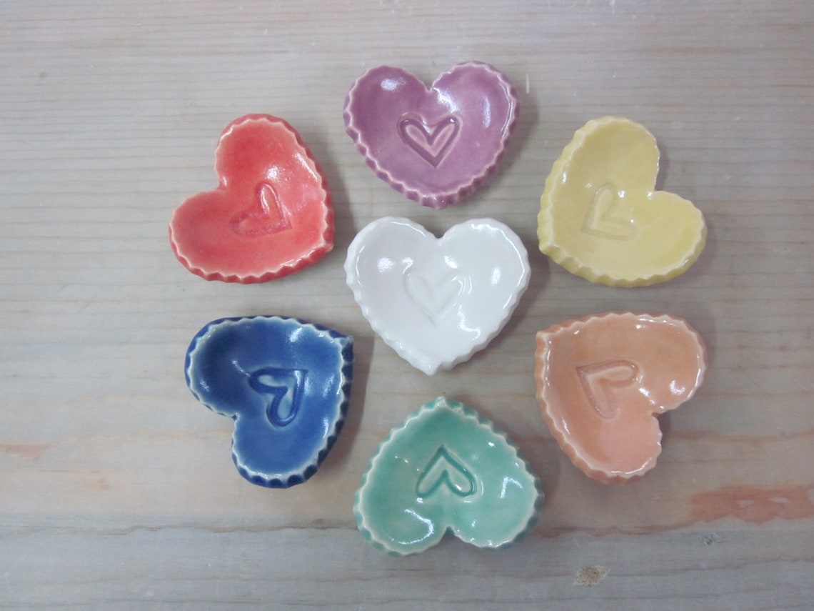 Mini Heart Ring Holder Dish, Fidget or Worry Stone, Daughter Gift ...
