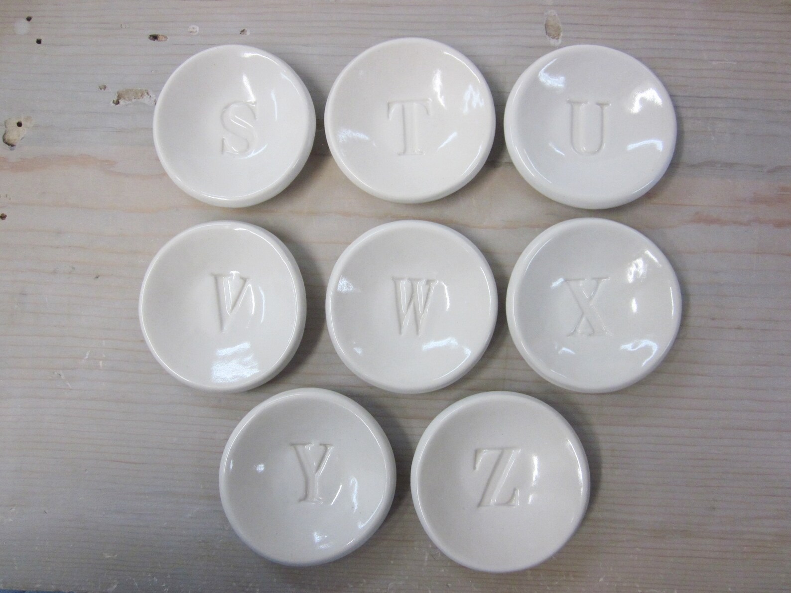 Monogrammed, Ring Holder Dish, White Round Jewelry Tray, Bridal Shower ...