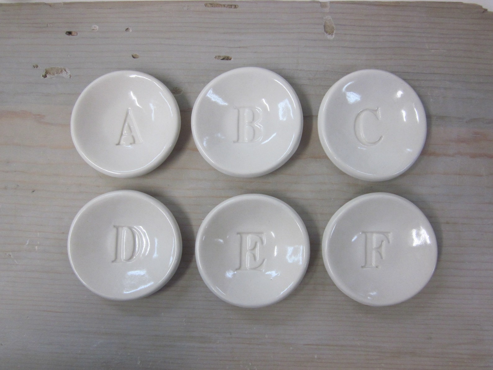 Monogrammed, Ring Holder Dish, White Round Jewelry Tray, Bridal Shower ...