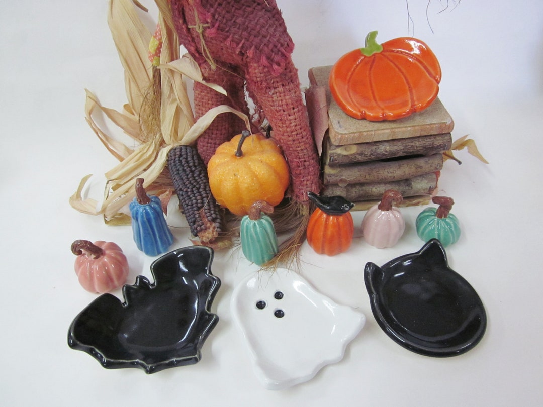 Halloween Pumpkin Spoon Rest, Ghost Spoon Rest, Black Cat Spoon Holder ...