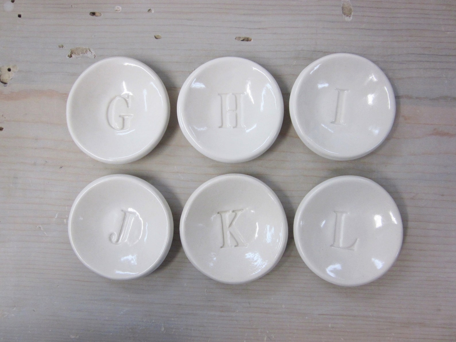Monogrammed, Ring Holder Dish, White Round Jewelry Tray, Bridal Shower ...