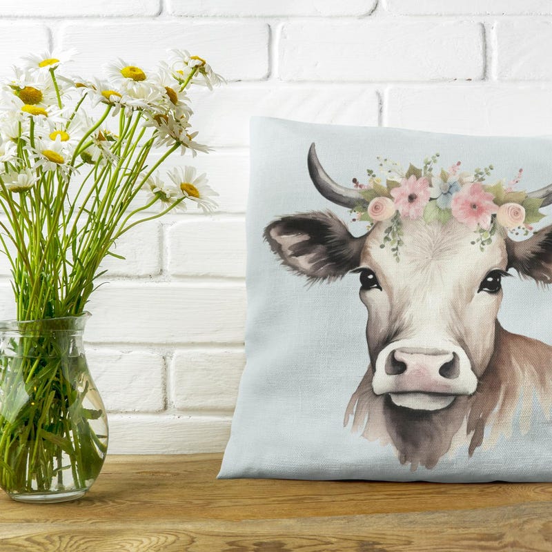 Cow Print Pillow - Etsy