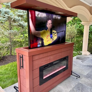 Motorized TV Cabinet With Fireplace Insert - Etsy