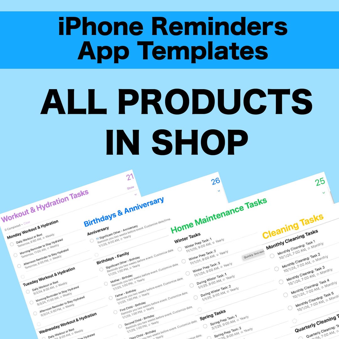 Reminders App Templates (ALL REMINDER PRODUCTS) - Etsy