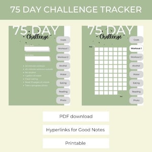 75 Day Tracker | Digital PDF | Printable | Editable Template | Fitness ...