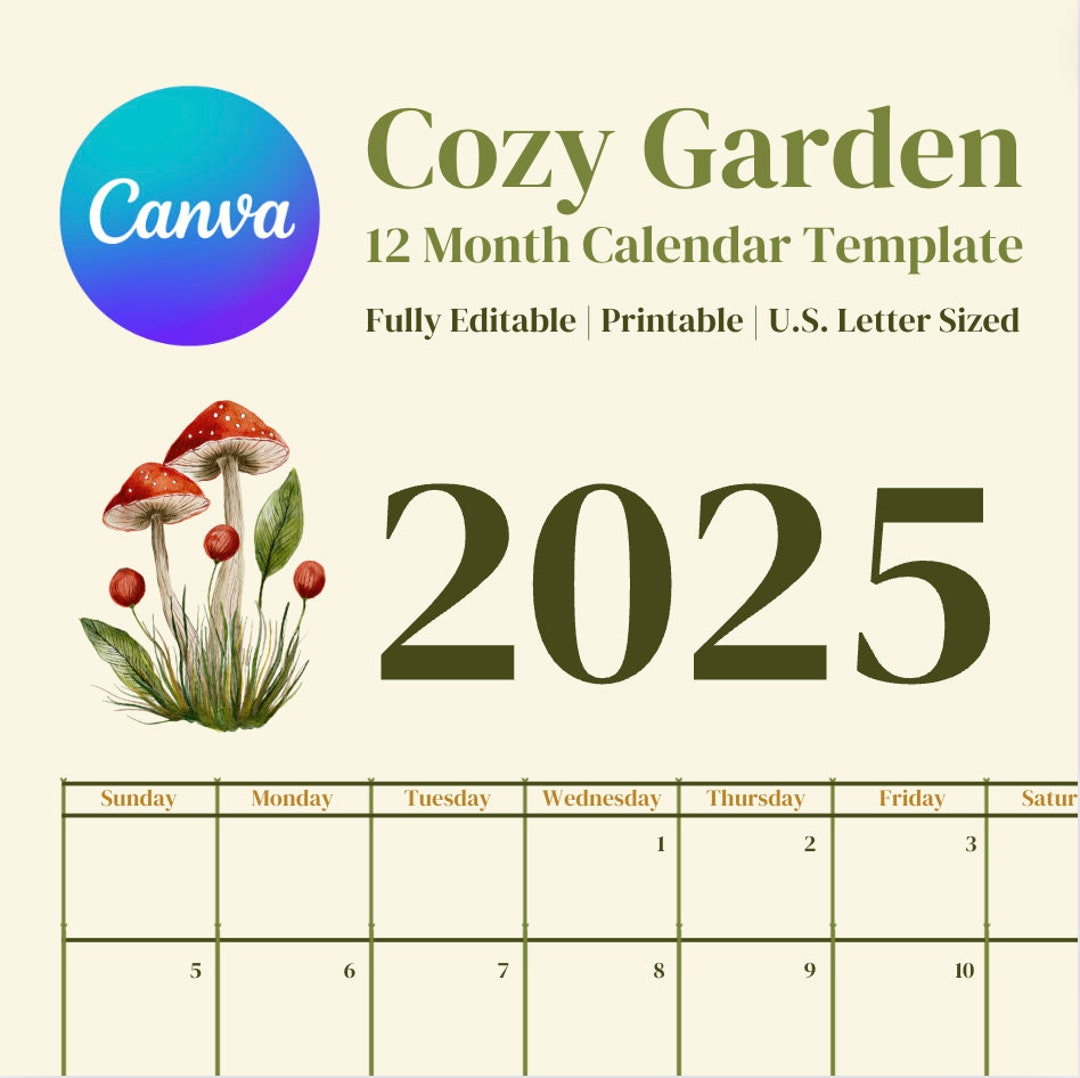 Cozy Garden 2025 Calendar - Etsy