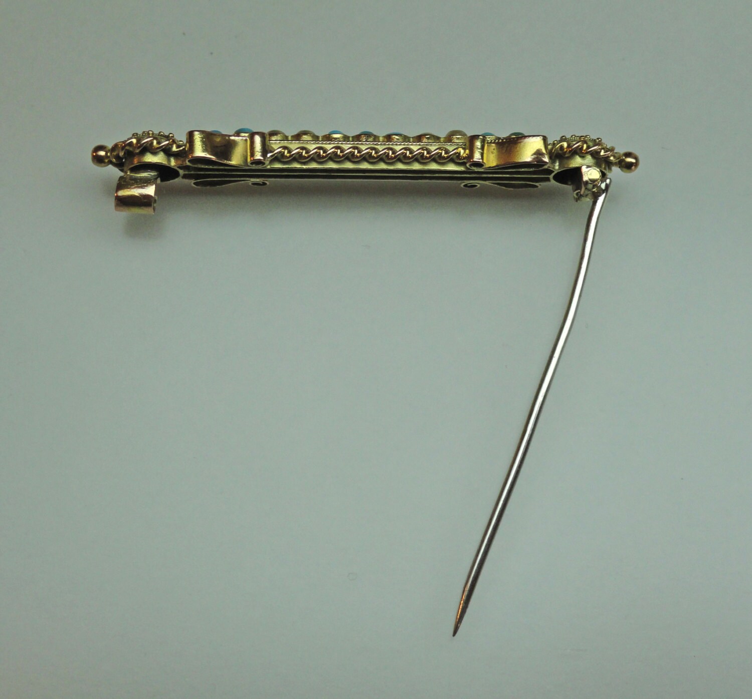 A Gorgeous 14K Yellow Gold Victorian Bar Pin Set With - Etsy