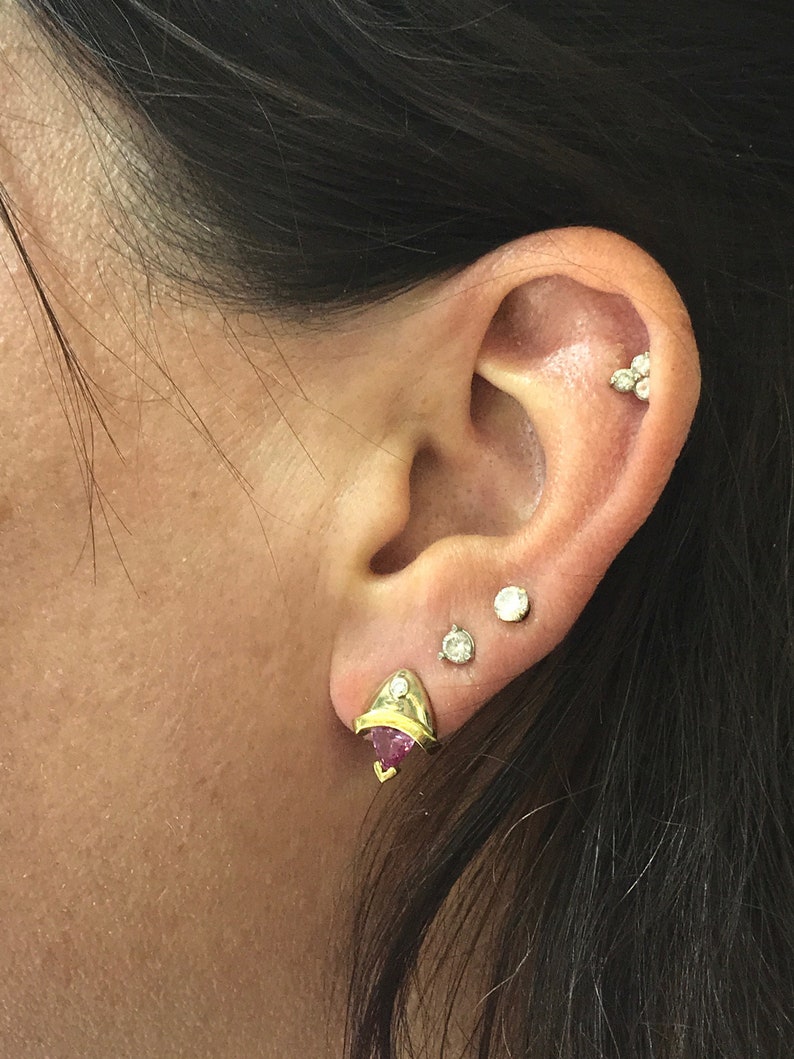 One of a Kind Pink Sapphire Earrings (E1445) - Etsy