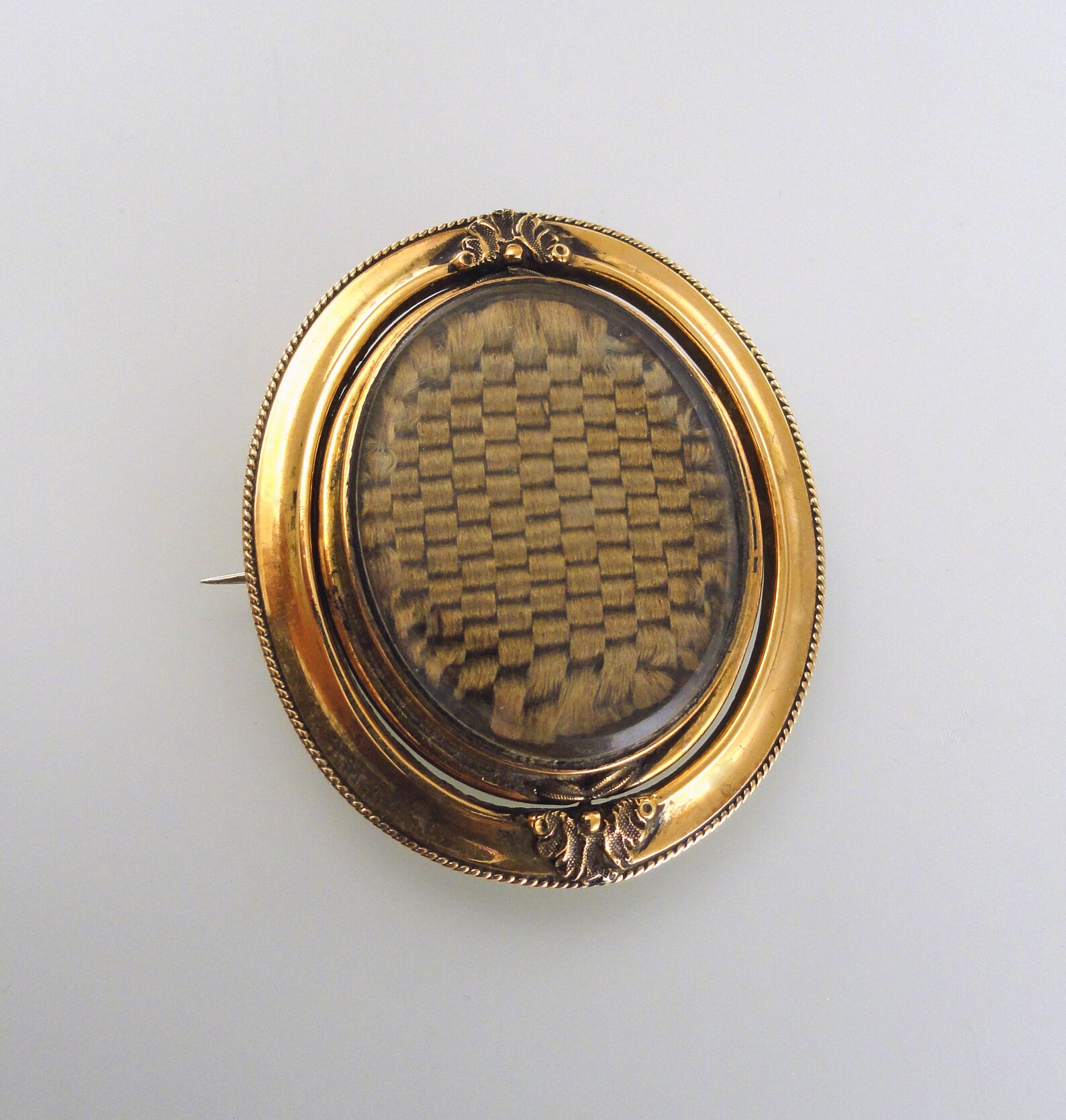 A Double Sided Victorian Hair Locket Brooch With Delicate Scroll Accent ...
