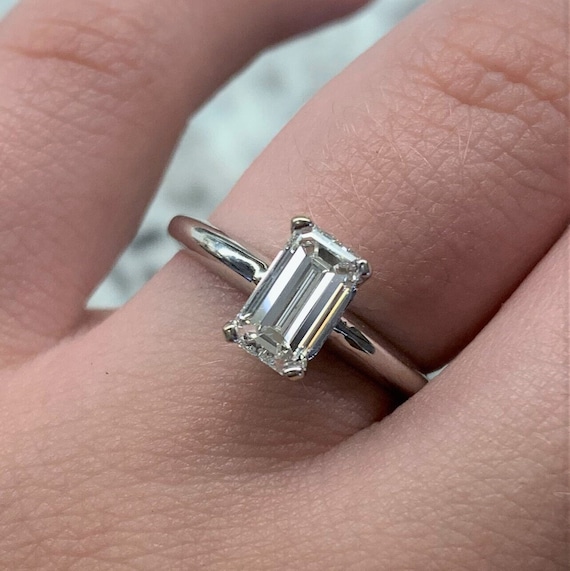 emerald cut diamond solitaire - Gem