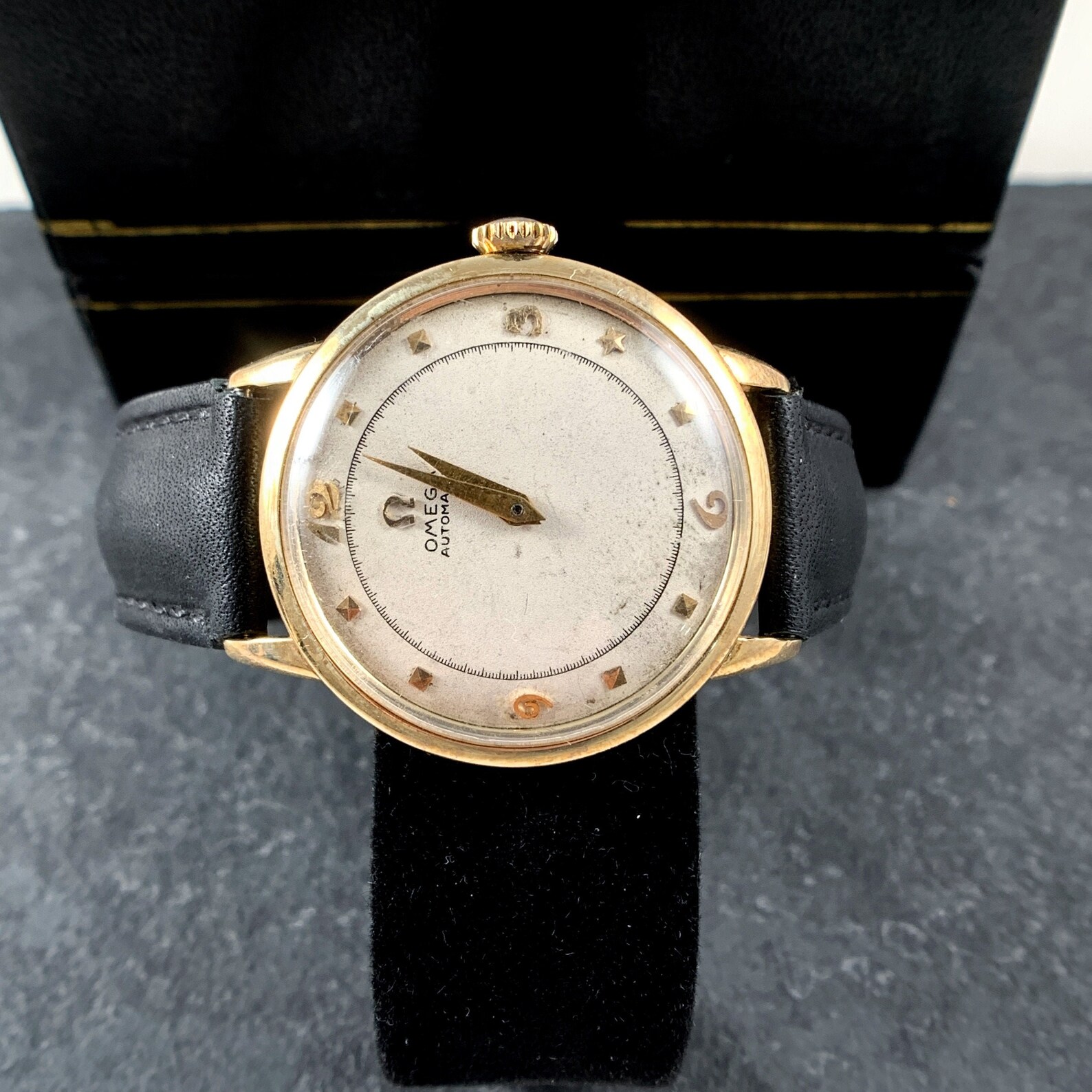 14k Yellow Gold Plated Men's Omega Automatic Wrist Watch (A2245) - Etsy