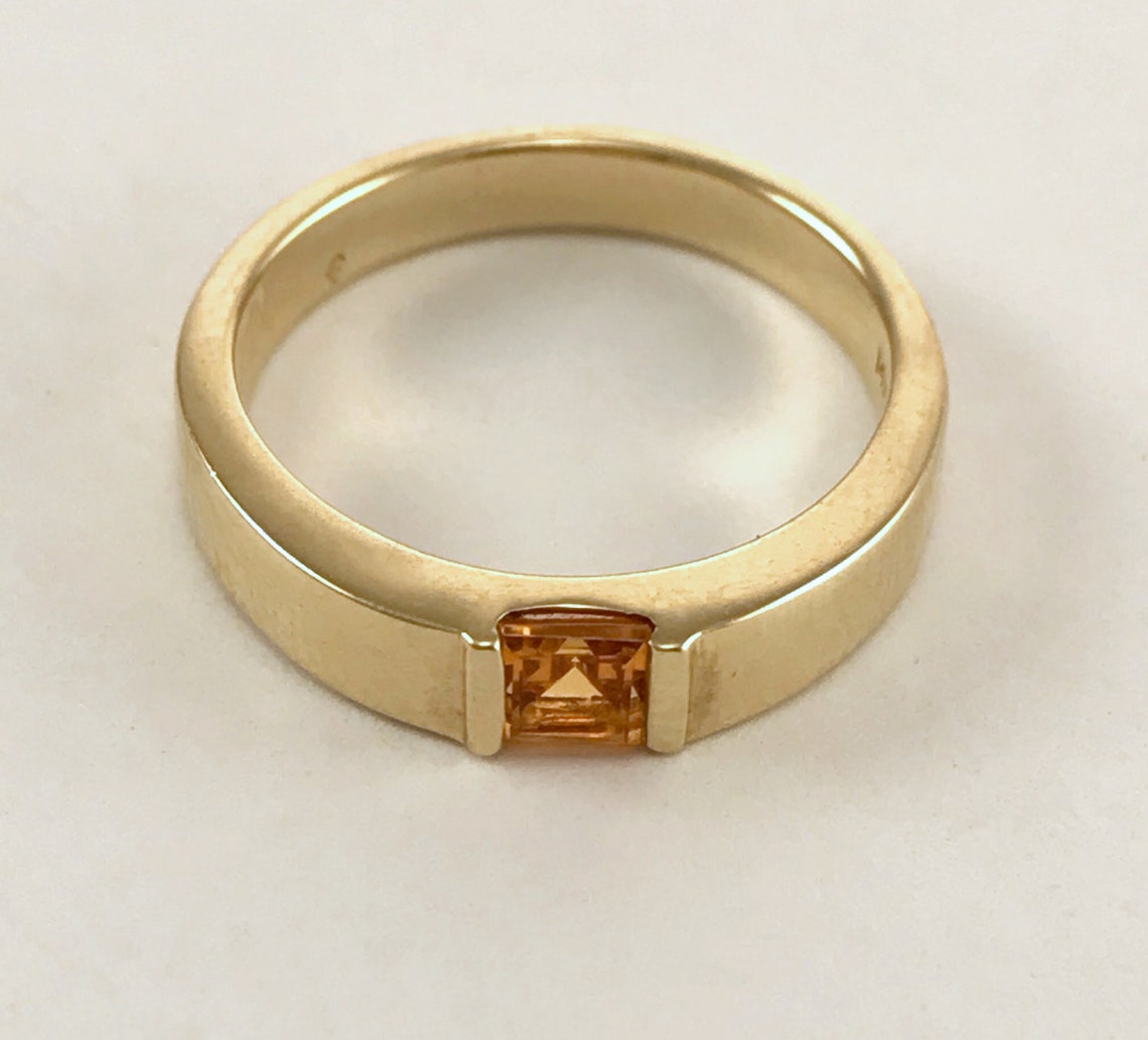 14k Yellow Gold Square Citrine Ring (R2171) - Etsy