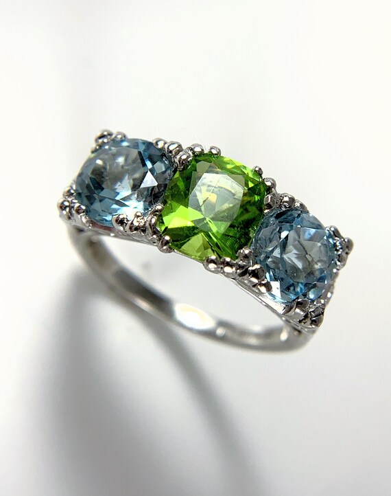 antique peridot and diamond - Gem