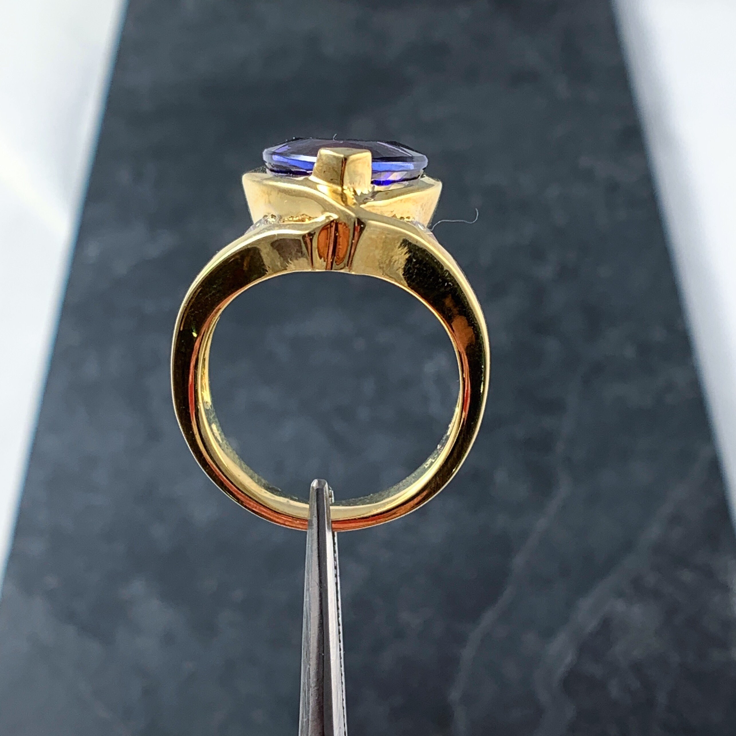 Modern Trillion Tanzanite and Diamond Ring (R2270) - Etsy