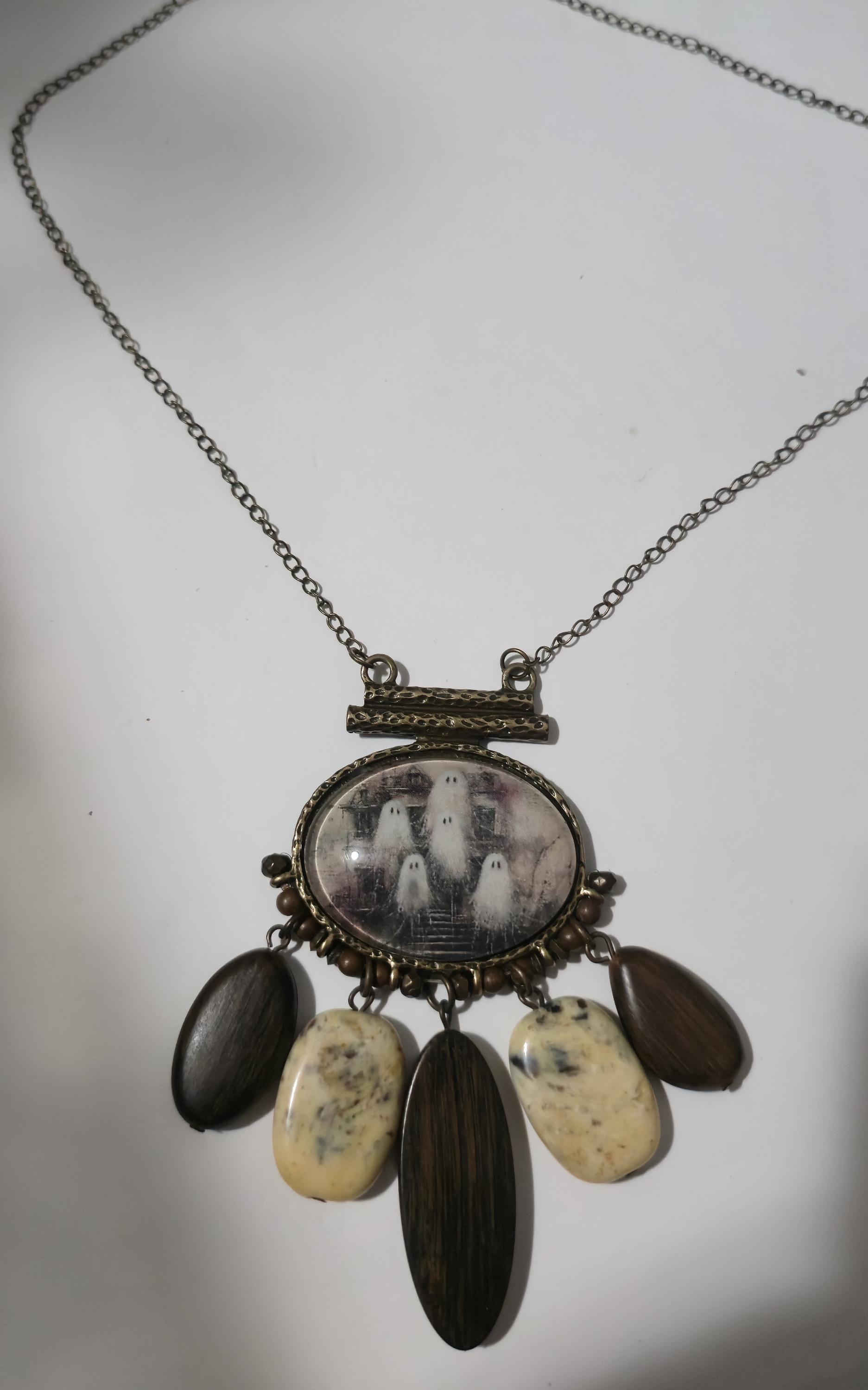 Halloween Creepy Ghost Glass Cameo Necklace - Etsy