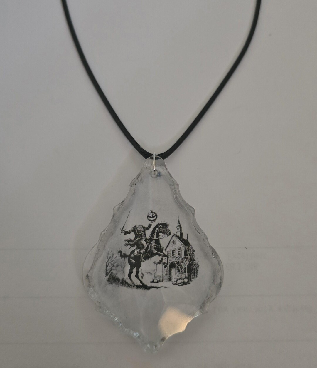 Halloween Headless Horseman Glass Prism Necklace - Etsy