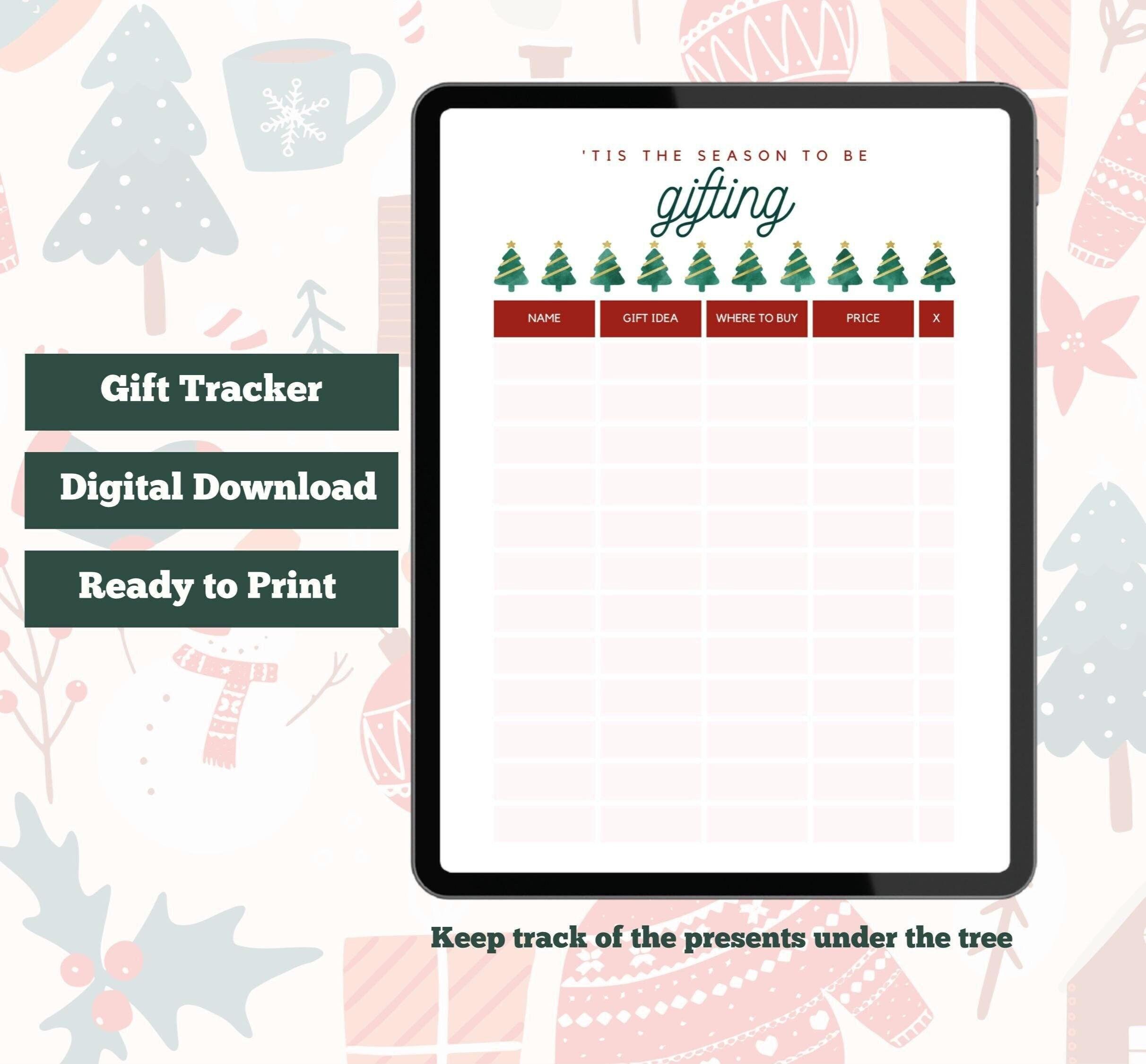 Printable Christmas Gift Tracker Christmas Gift List Downloadable ...