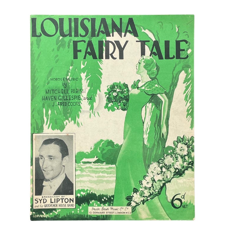 1930s Art Deco Sheet Music: Louisiana Fairy Tale, Syd Lipton - Etsy UK