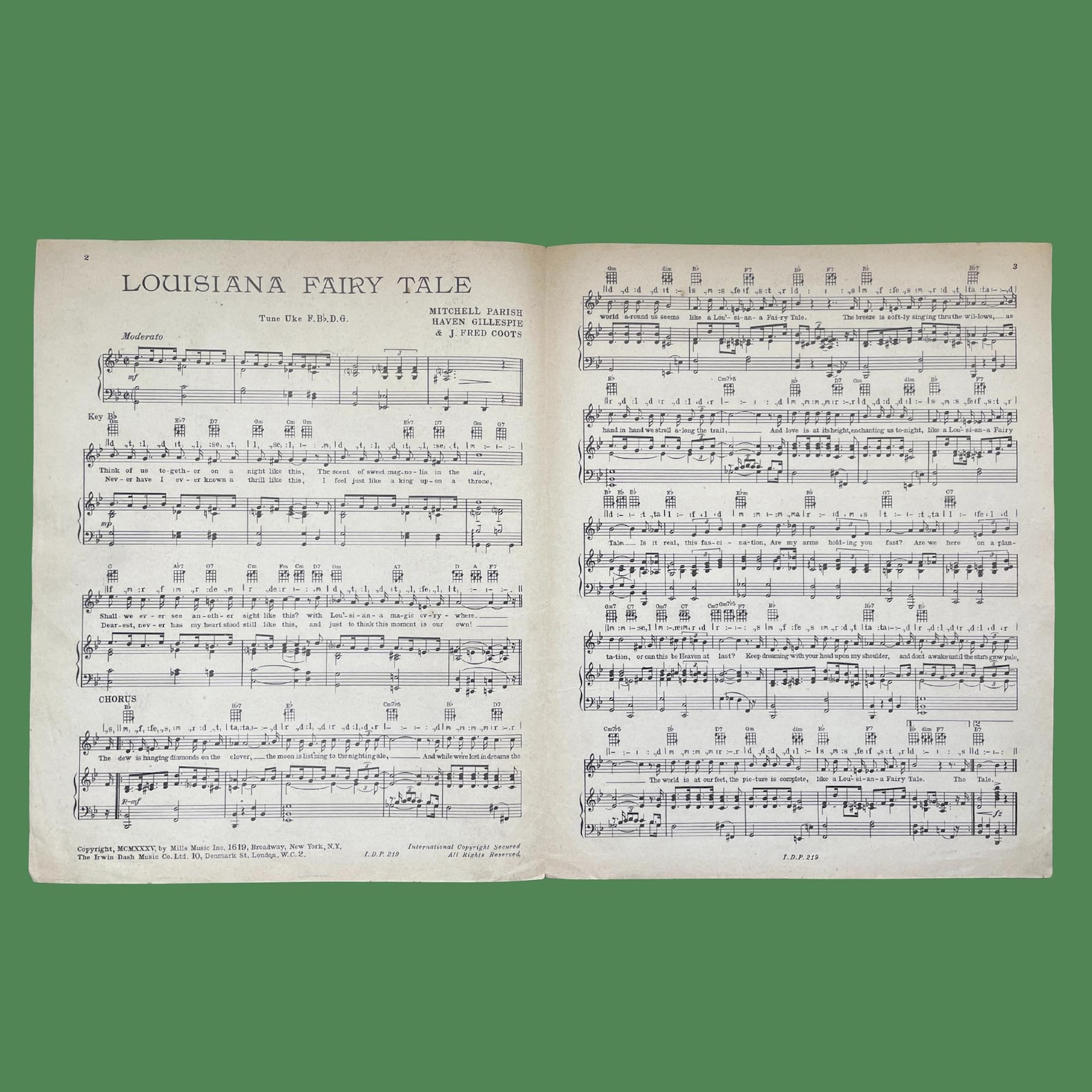 1930s Art Deco Sheet Music: Louisiana Fairy Tale, Syd Lipton - Etsy UK