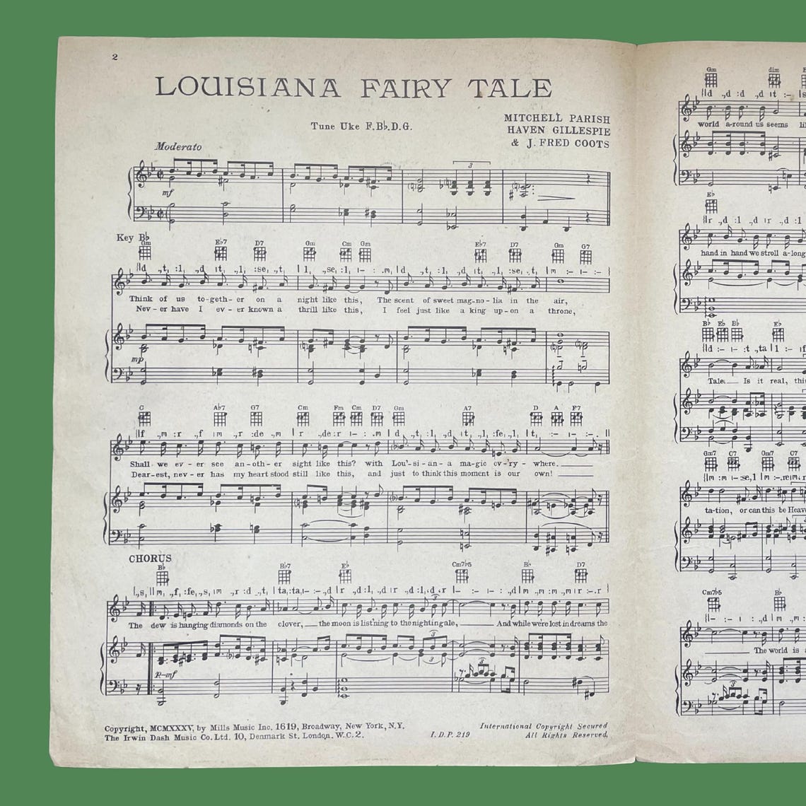 1930s Art Deco Sheet Music: Louisiana Fairy Tale, Syd Lipton - Etsy UK