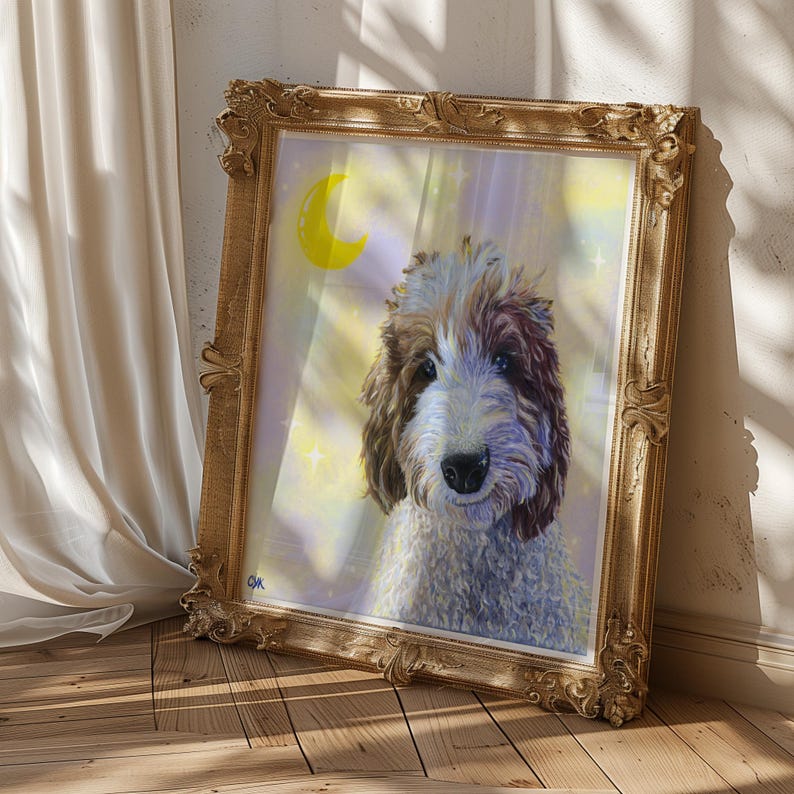 Luna Cavapoo Dog Portrait | Traditional Oil Painting | Physical Fine ...