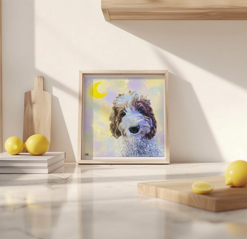 Luna Cavapoo Dog Portrait Traditional Oil Painting Physical Fine Art ...