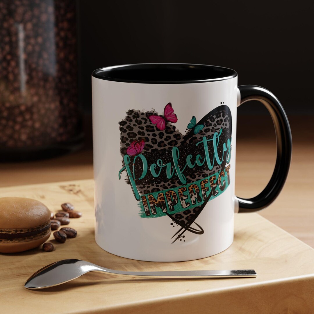 Perfectly Imperfect Leopard Print Heart With Butterfly Accent Coffee ...
