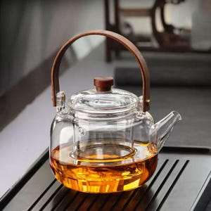 Glass Teapotglass Steaming Teapotglass Handle Teapotflower Teapotflower ...