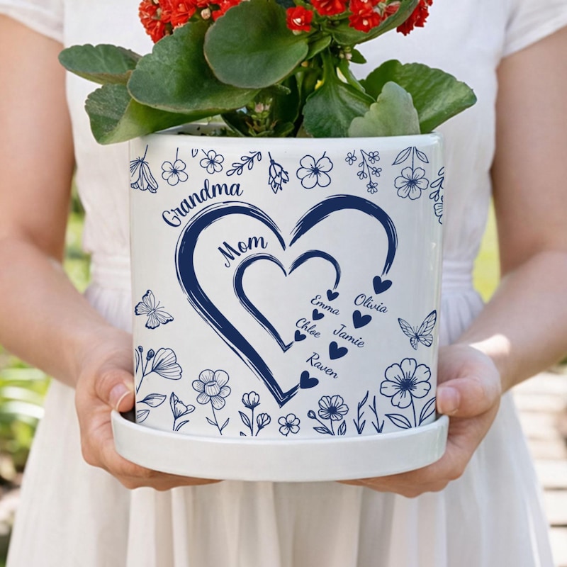 Ceramic Heart Plant Pot - Etsy