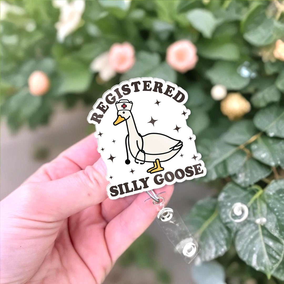 Registered Silly Goose Badge Reel | Funny Badge Reel | Badge ID Holder ...