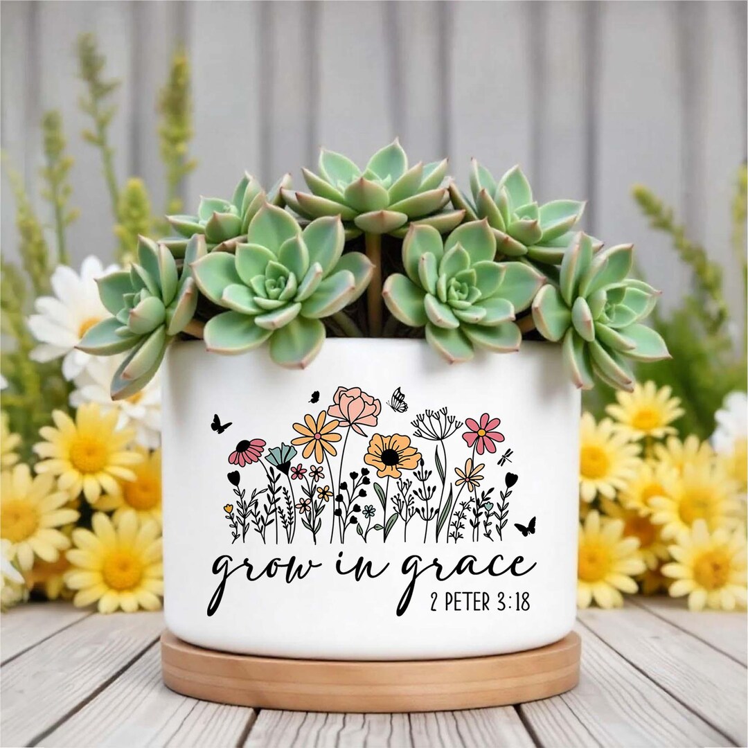 Faith Succulent Plant Pot, Christian Gift for Women Retirement ...