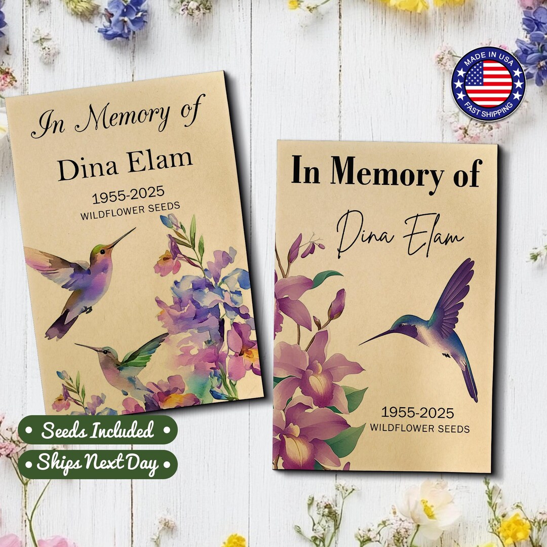24 BULK in Loving Memory Wildflower Seed Packets, Photo Memorial Favor ...