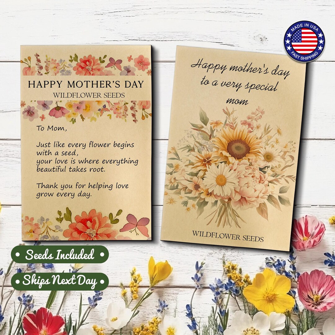 RUSH Mothers Day Gift, Mothers Day Seed Packets, Mother's Day Favor ...