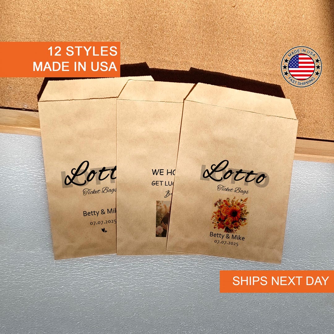 200 BULK Lotto Ticket Bags, Wedding Scratchers Favor, Wedding Lottery ...