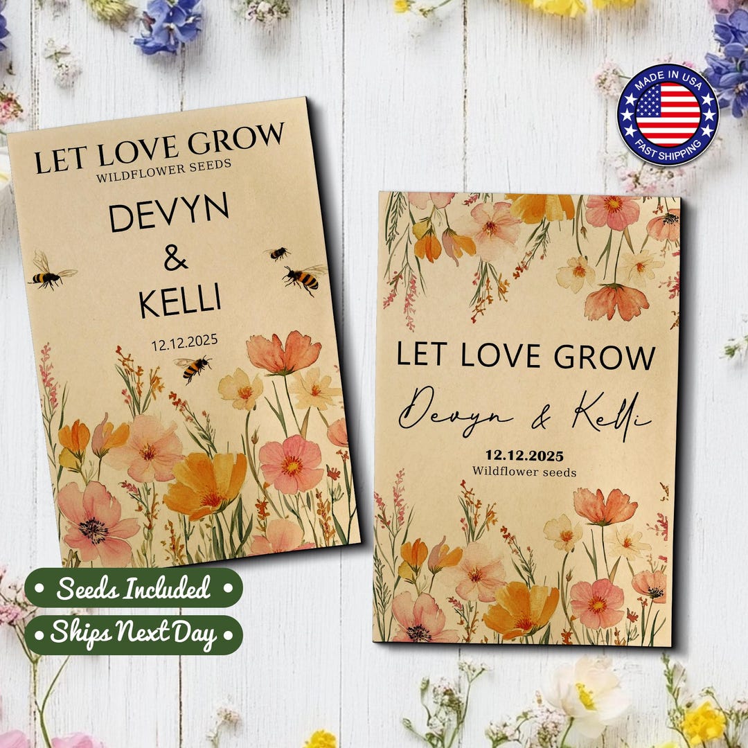 24 BULK Seed Packet Favors Rustic Wedding Favors for Guest Wildflower Seed Packets Seed ...