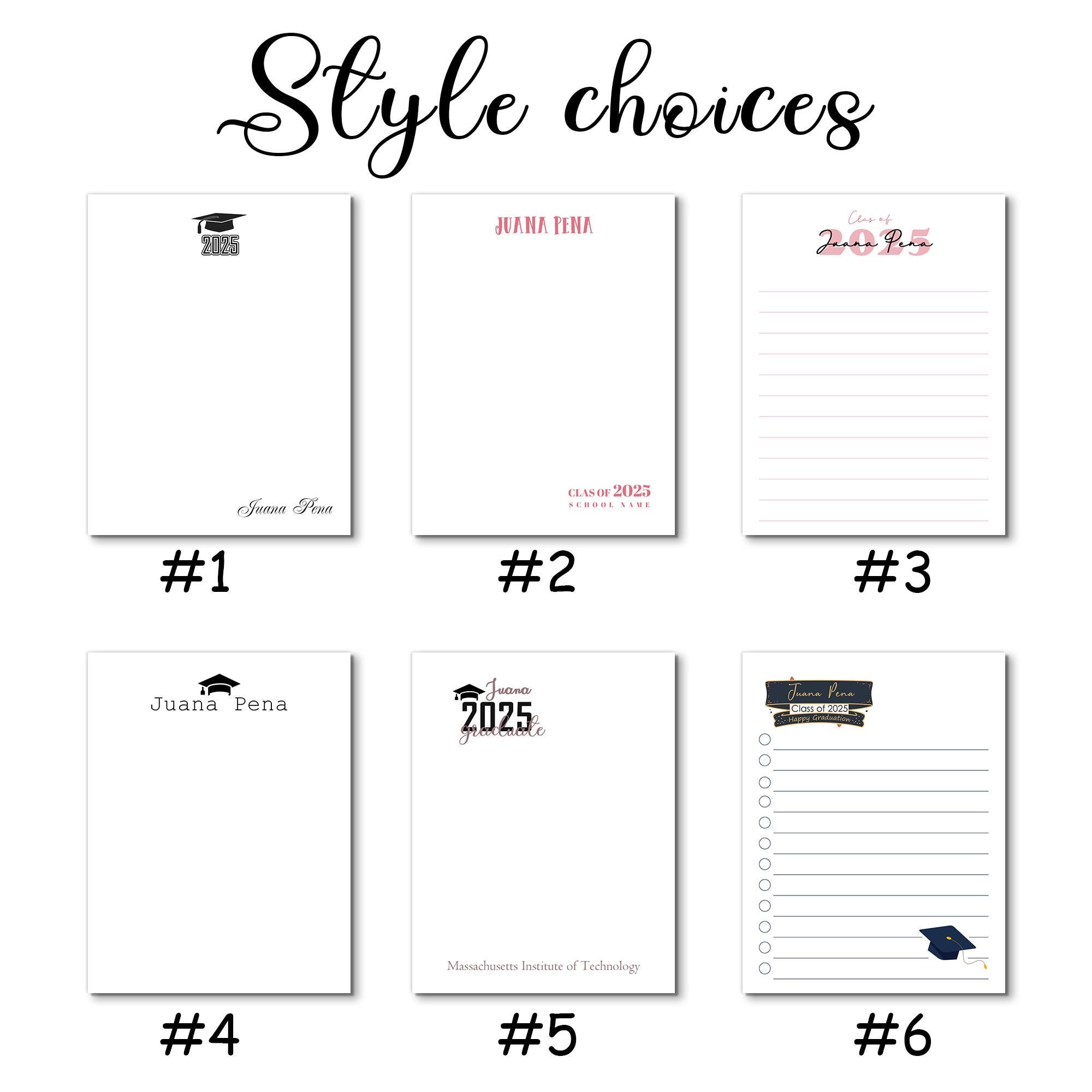 Graduation Notepad, Custom Graduation Gift, Class of 2025 Grad Gift ...