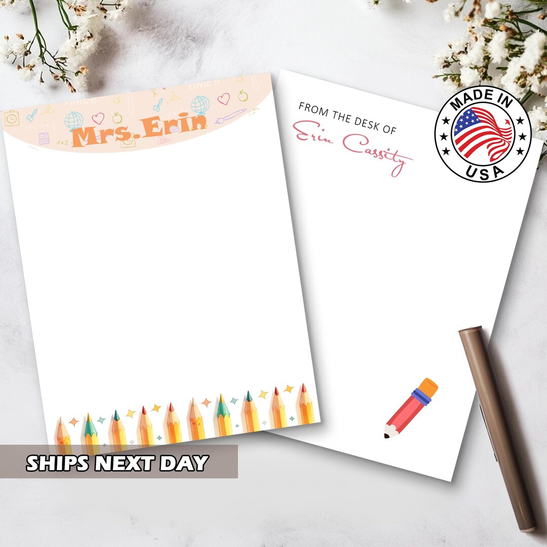 Teacher Appreciation Gift, Custom Teacher Notepad, Thank You Teacher ...