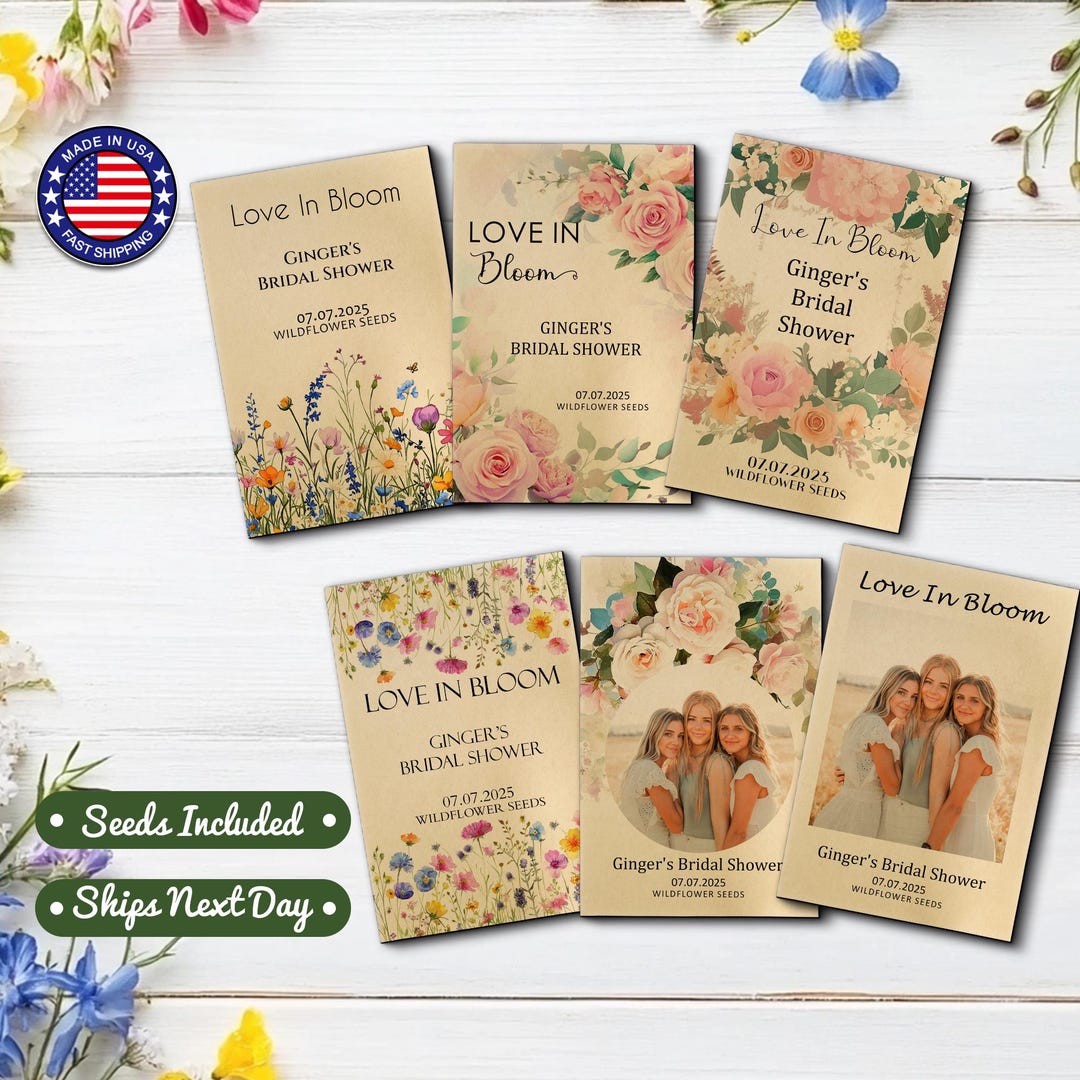 Love in Bloom Seed Packets for Bridal Shower Favors for Guests in Bulk ...