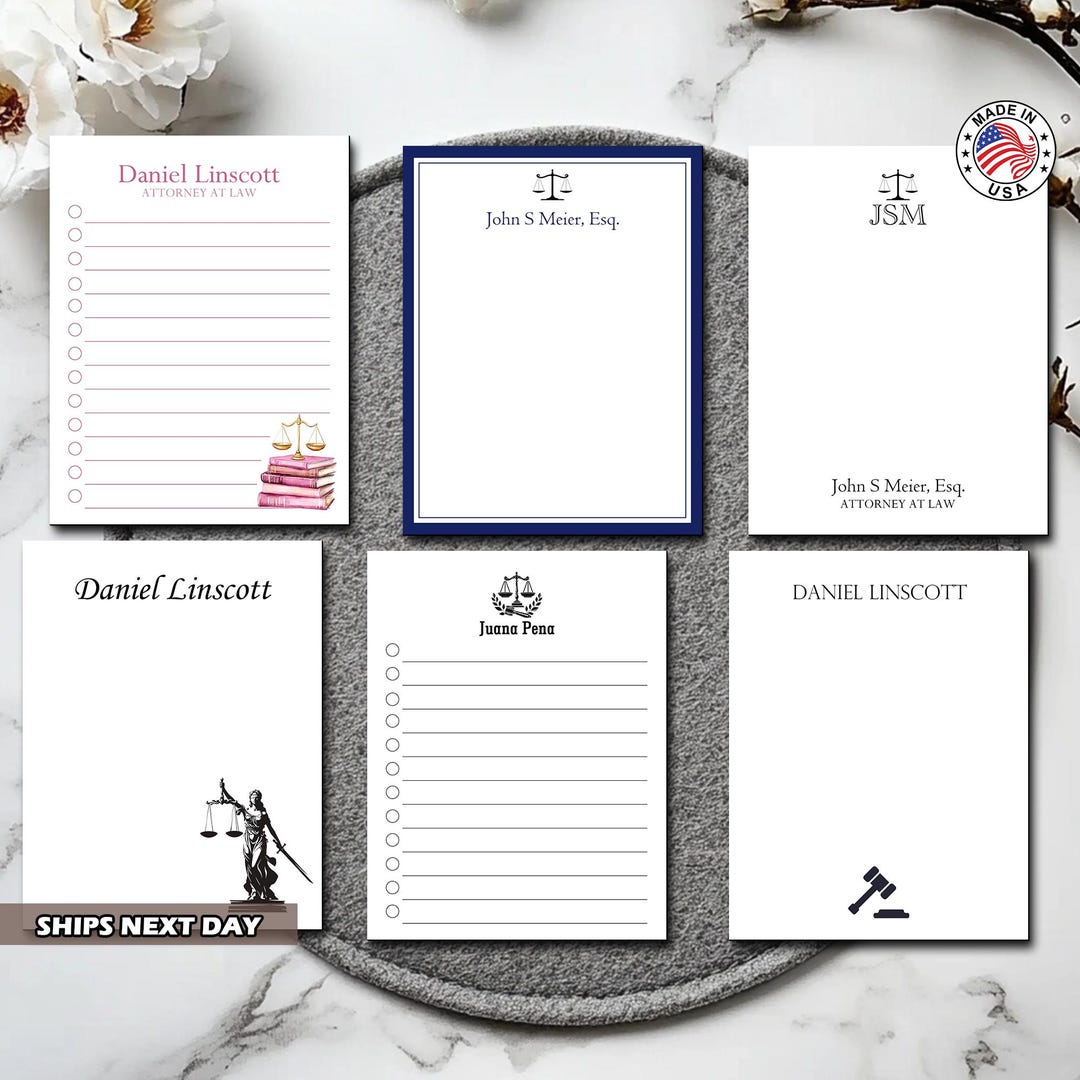 Personalized Lawyer Notepad, Scales of Justice, Attorney Gift - Etsy
