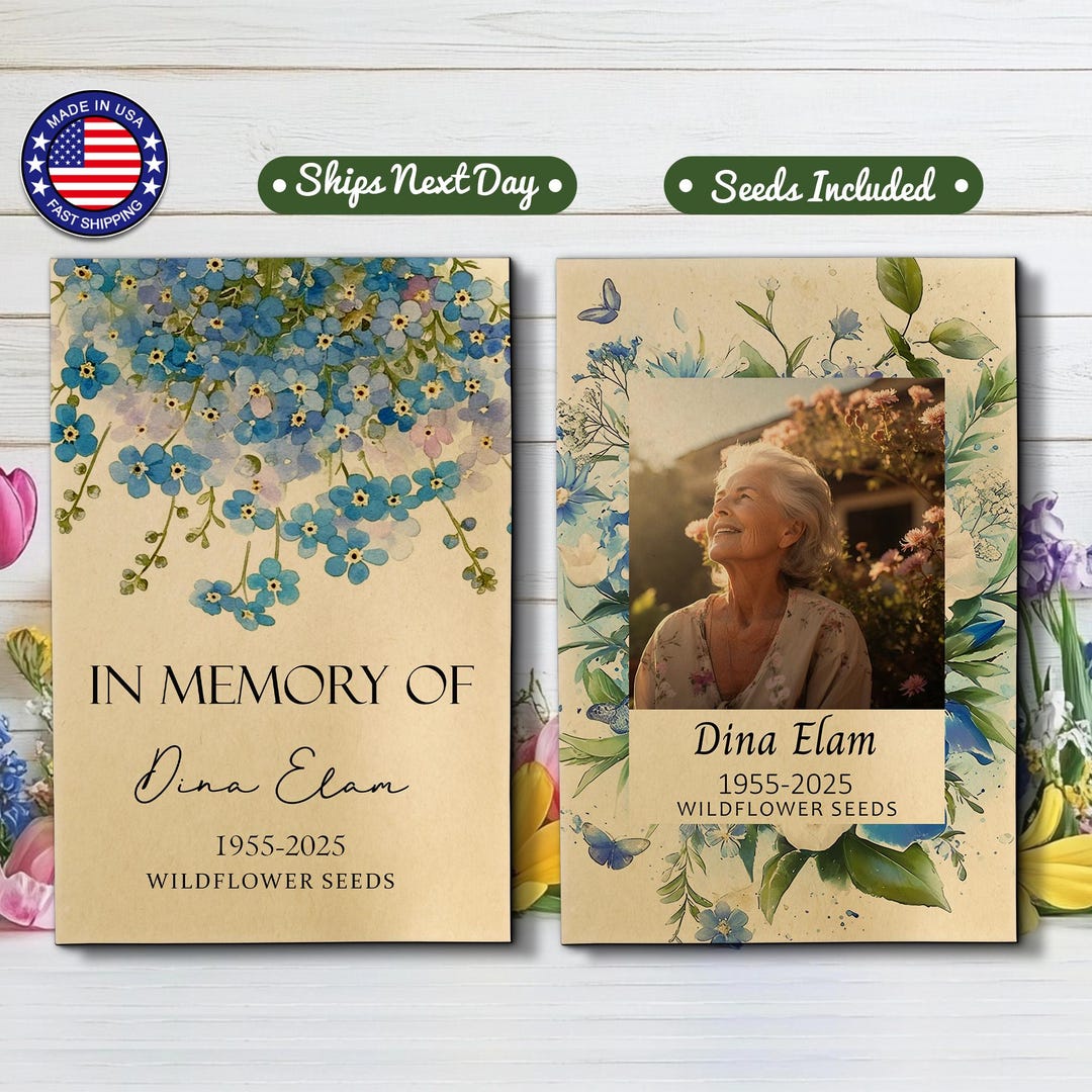 24 BULK Memorial Seed Packets for Funeral, in Memory Of, Custom Memory ...