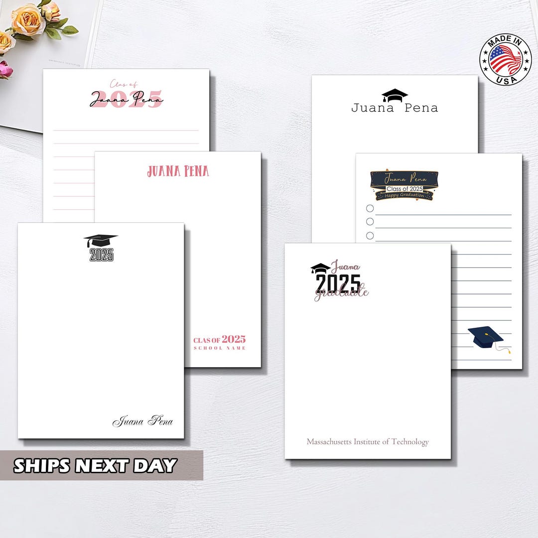 Graduation Notepad, Custom Graduation Gift, Class of 2025 Grad Gift ...