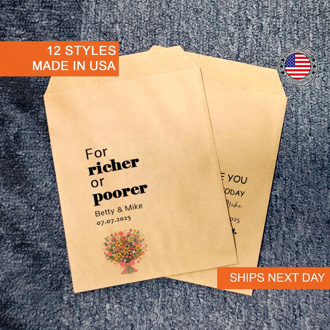 RUSH Get Lucky Favor Bags, for Richer or Poorer, Wedding Scratchers ...