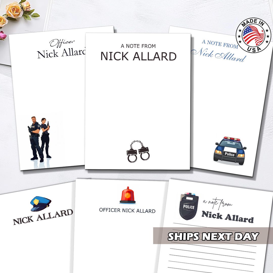 Custom Police Notepad, Police Love Notepad, Law Enforcement Stationery ...