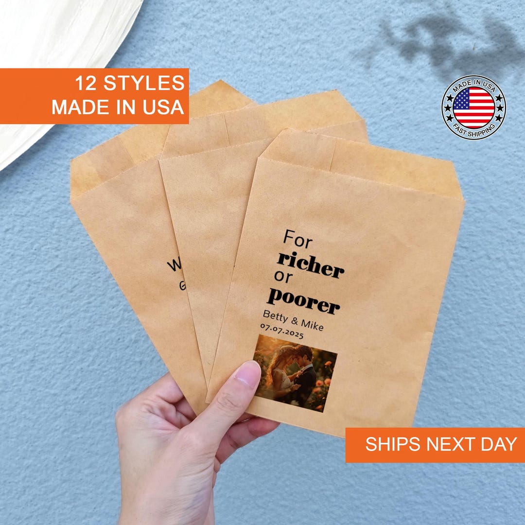 25 Photo Favor Bags/for Richer or Poorer/scratch Ticket Wedding Favor ...