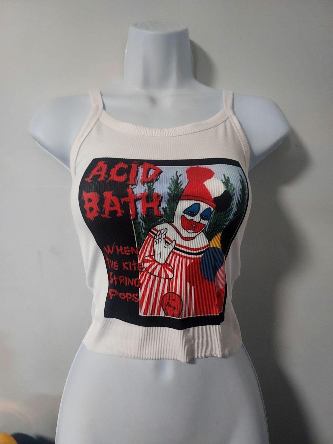 Metal Tank Top When the Kite String Pops Hand Cropped John Gacey Custom ...