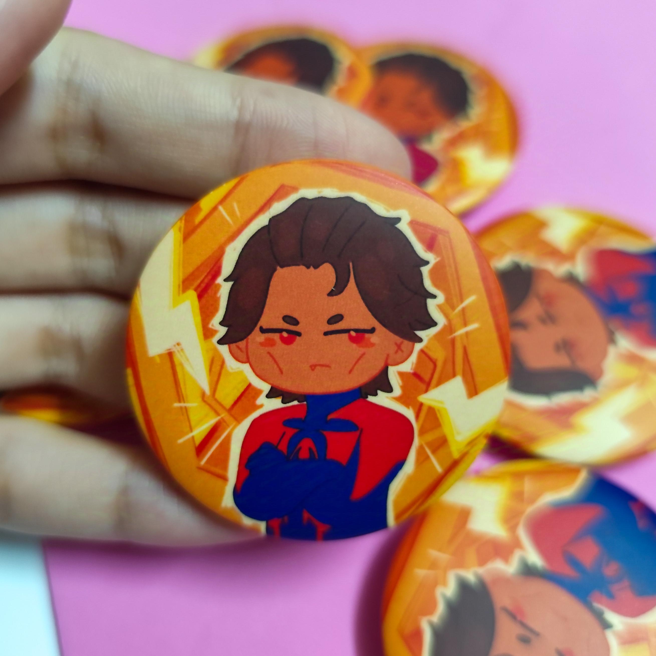 Spider-man Across the Spiderverse Atsv 1.75" Round Button Pins and Star ...